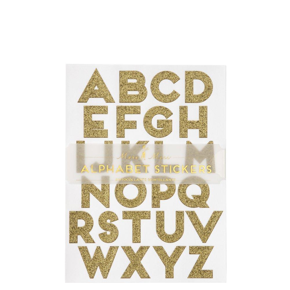 Gold Glitter Alphabet Sticker Sheets – Miel de Papel